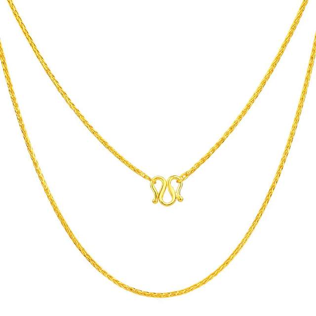 Laomiao gold pure gold necklace Chopin chain versatile plain chain ...