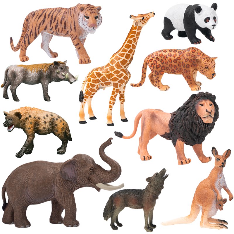 Simulation Animal Toy Wild Model Solid Decoration Forest Land Zoo Baby ...