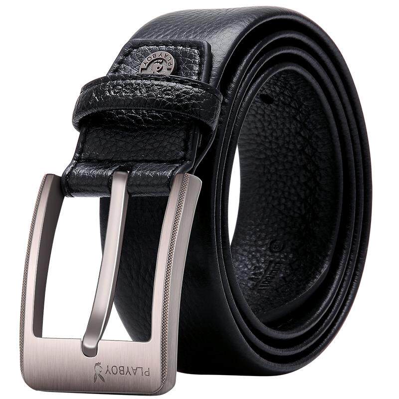Playboy Genuine Leather Middle-Aged Belt with Pin Buckle