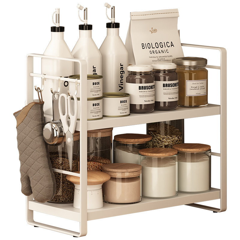 Corner Condiment Seasoning Rack - Narrow Household Countertop Oil Salt ...