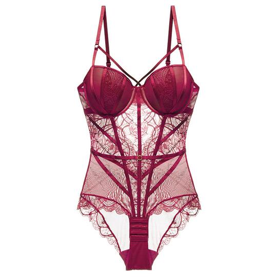 Victoria's Secret Red Lace One-Piece Shaper