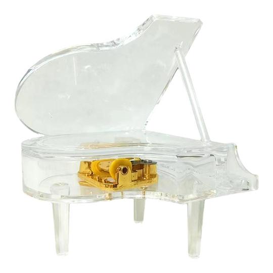 Caprice Crystal Piano Music Box - Girl, Violin, Sky City Design