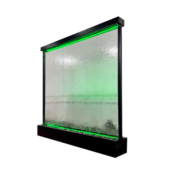 Stainless Steel Indoor Water Curtain Wall - Modern Office Waterfall Feature