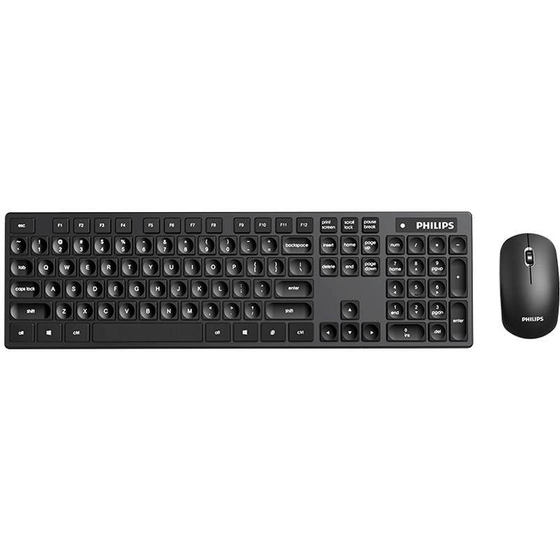 Philips Spt6315 Wireless Keyboard and Mouse Set - Silent & Spill-Resistant