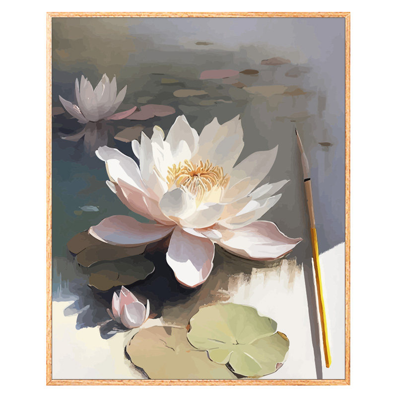Lotus Cyfrowy Obraz Olejny DIY Ręcznie Malowane Płótno Dekoracja ...