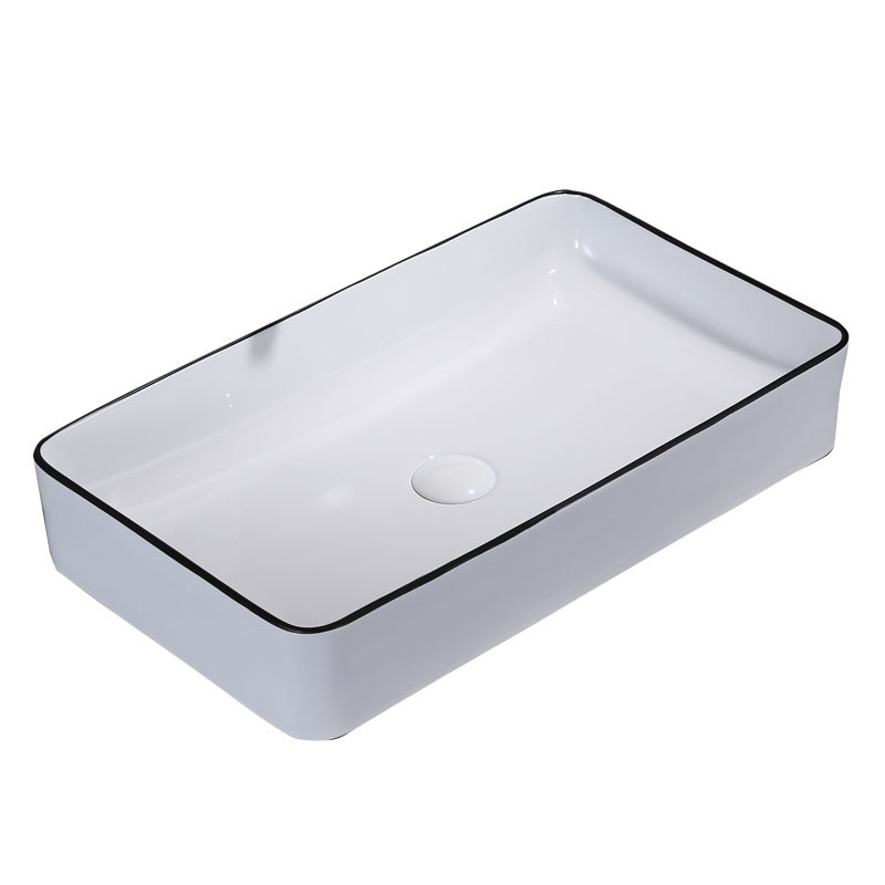 Low-Priced Ceramic Washbasin | Rectangular Oval Pure White Basin