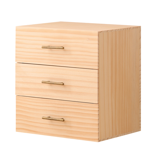 Doterra Essential Oil Storage Box - 3-Tier Solid Pine Wood Drawer Organizer