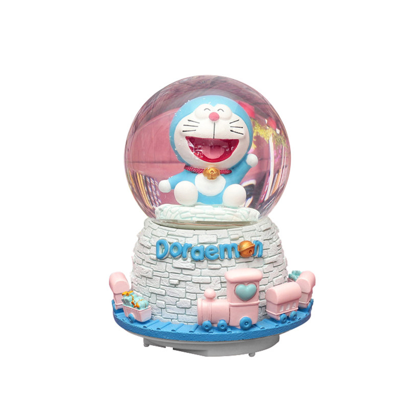 Snow Doraemon Crystal Ball Music Box Doraemon Music Box Rotating Boy ...