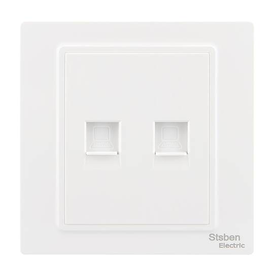 Dual-Port Gigabit Network Panel Cat6 - Computer Broadband Information Socket