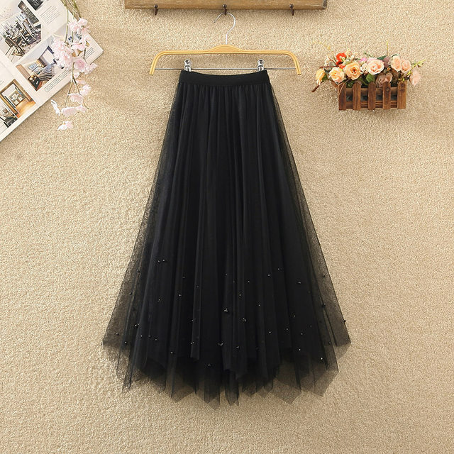 Irregular skirt women's spring and summer high waist, thin embroidery ...