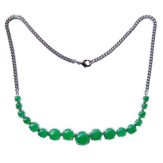 Hu er Jade Ketting - Spinazie Groen Jade Douyin Stijl Trui Ketting Cadeau