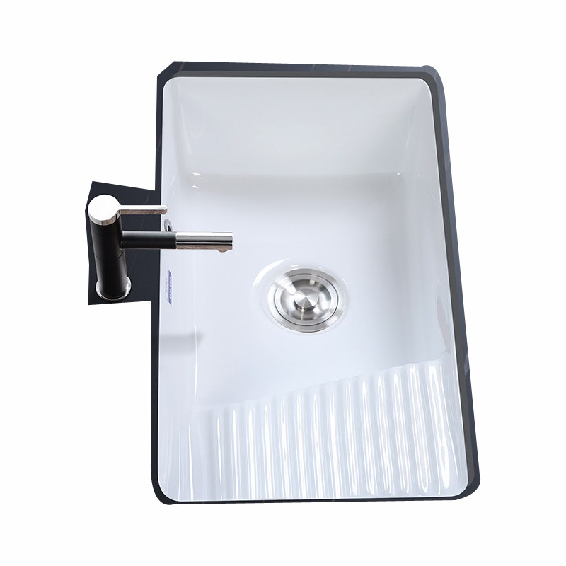 Ceramic Square Embedded Under-Counter Basin - Balcony Laundry Trough