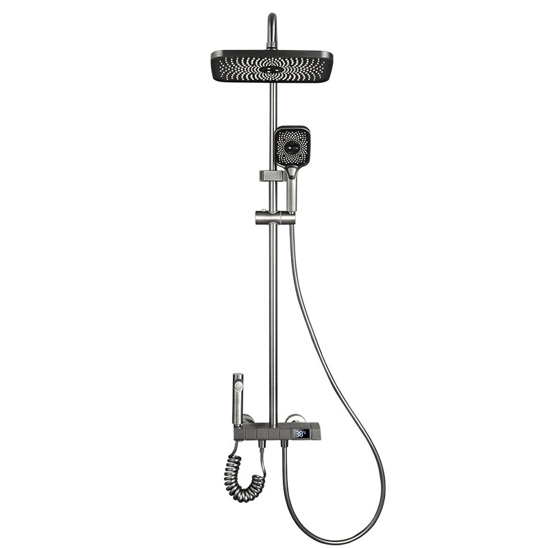 All-Copper Digital Display Shower Head Set for Household Bathrooms