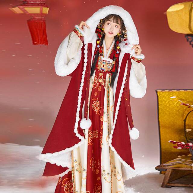 Mu Xia's original Hanfu cloak female autumn and winter New Year's New ...