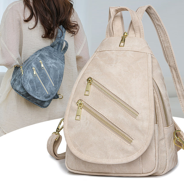 Multi -function bag female 2024 new fashion soft leather bag wild ...