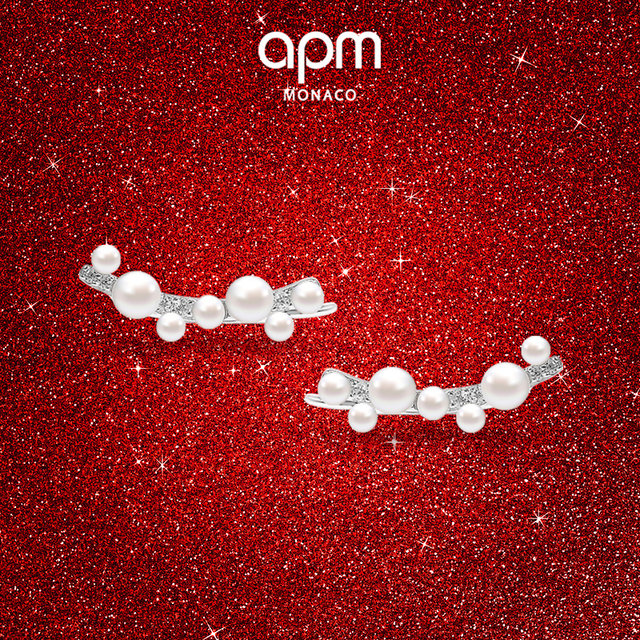 Apm Monaco pearl branch earrings, earrings, women's sterling silver ...