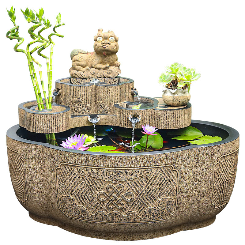Chinese Style Round Fish Pond Fountain - Hanyuntang Garden Ornament