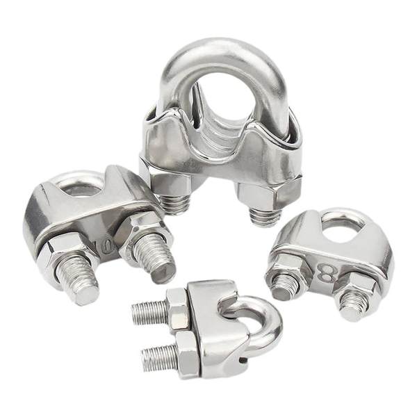 304 Stainless Steel Wire Rope Lock U-Shaped Chuck Wire Clamp Rolling ...