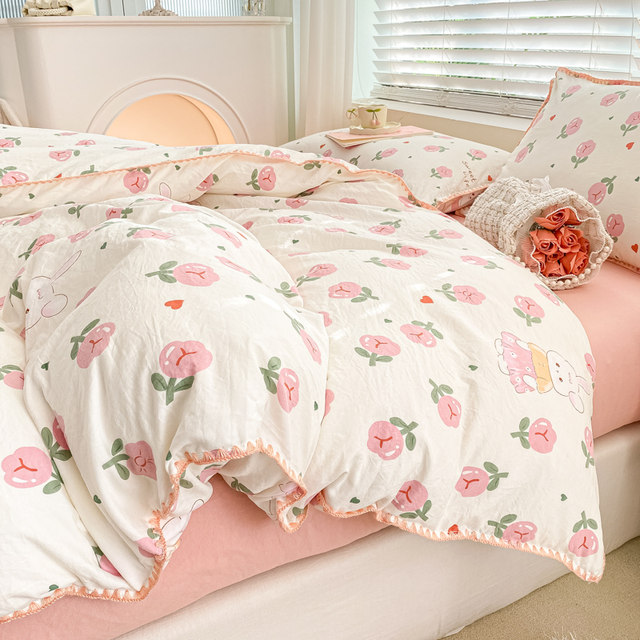 ins super soft double-layer yarn washed cotton American pastoral small ...