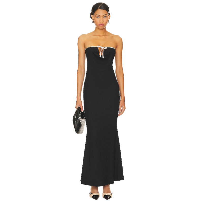 Lioness tube top dress off -the -shoulder slim black skirt Elegant long ...