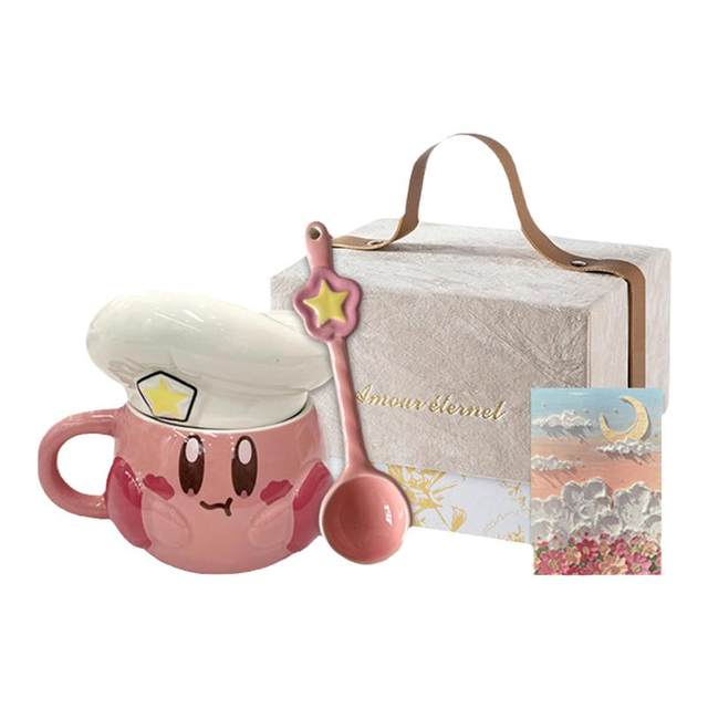 Kirby Cup Peripheral Mug Girls Ceramic Drinking Cup Cute Funny Birthday ...