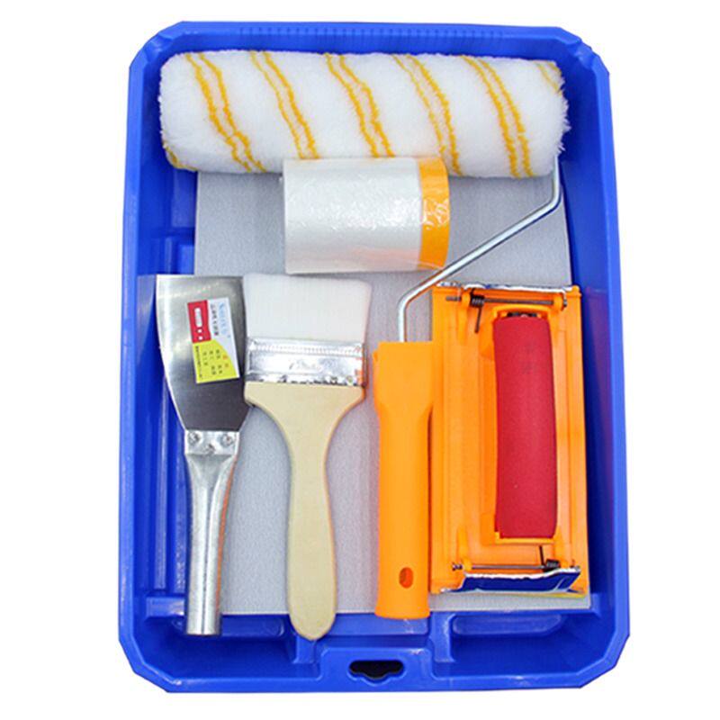 Paint Tool Set with Wall Roller, Telescopic Pole, and Water-Based Paint ...