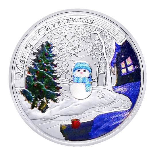 Slightly Sunny Christmas Snowman Commemorative Coin - Silver ...