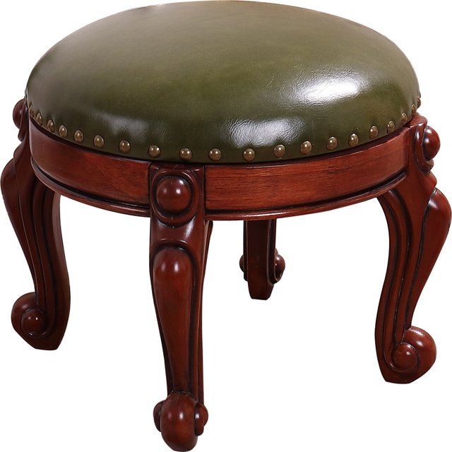 American small round stool coffee table solid wood dwarf stool European ...