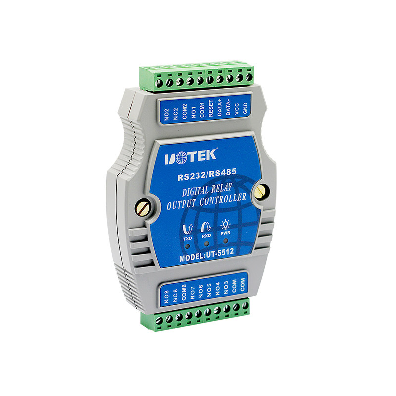 Controlador de salida de relé utek entrada de aislamiento fotoeléctrico rs-485 de 8 canales ut-5512