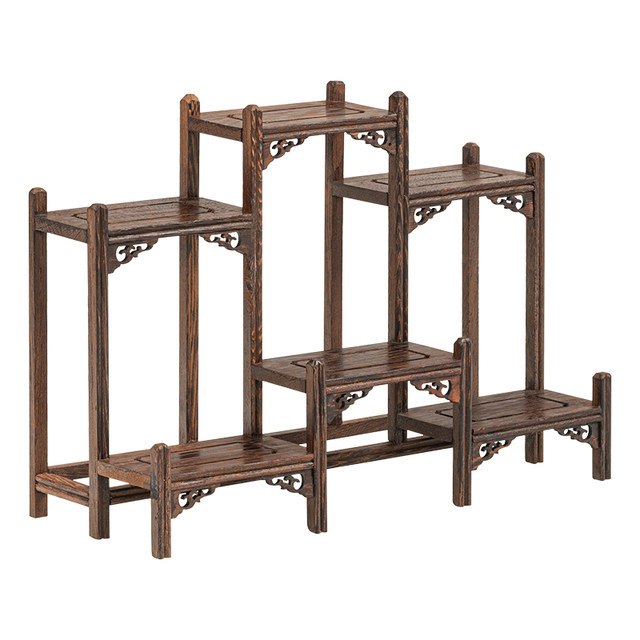 Bogu rack chick wood, purple sand pot solid wood shelf, Duobao Pavilion ...