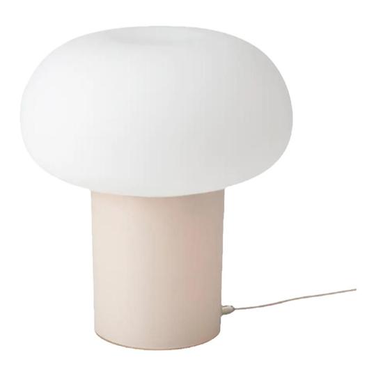 Ikea Dejsa Desk Lamp - Beige Glass, Round Modern Design
