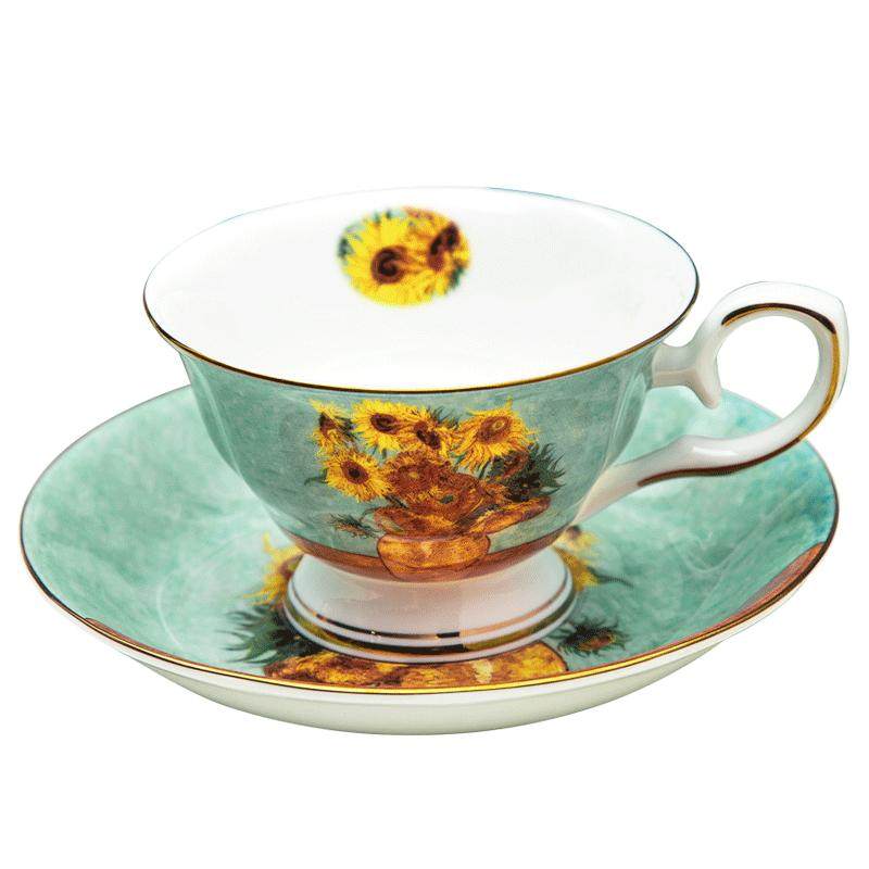Van Gogh Sunflower Series Coffee Set - European-Style Small Luxury ...