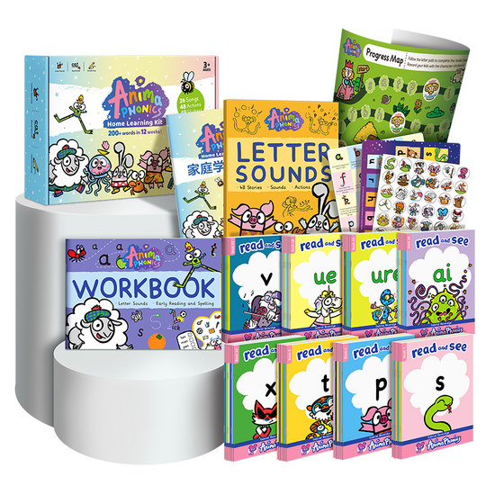Small Book Point Anima Phonics Set for English Learning, Includes 26 ...