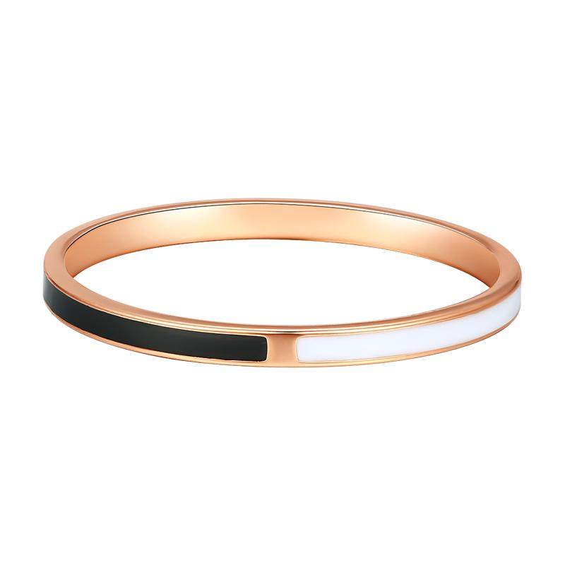 TSL Xie Ruilin 18K Gold Ring - Tri-Color Enamel, Simple Line Design - BD432