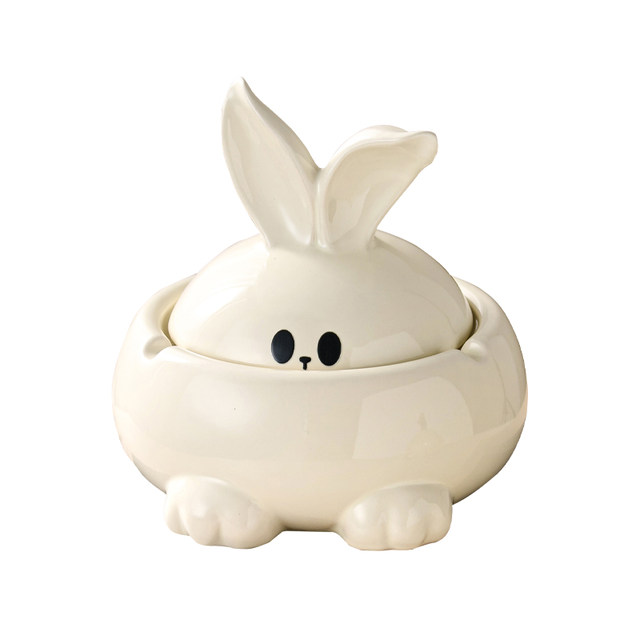 Cute rabbit ashtray with cover to prevent fly ash for home living room ...