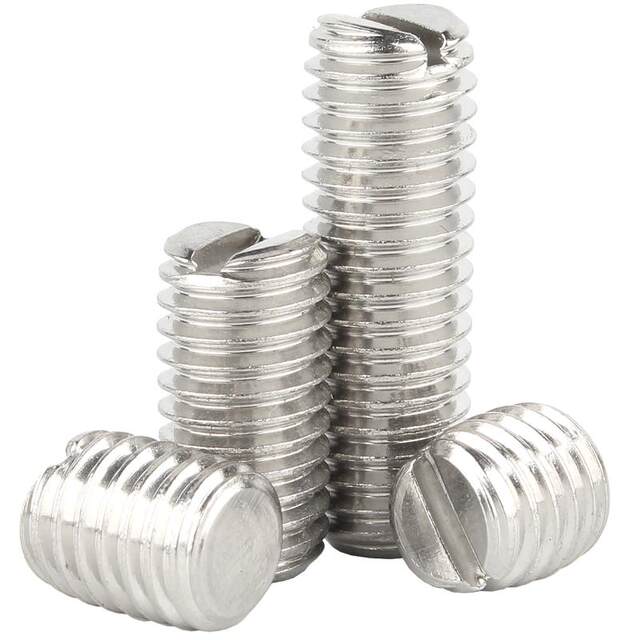 304 stainless steel flat end set screw slotted headless machine screw ...