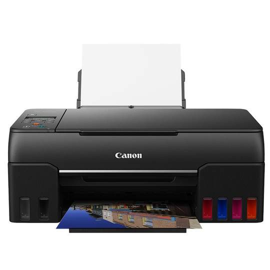 佳能六色照片打印机G680彩色喷墨原装连供G580复印扫描一体机照相馆影楼专业相片办公家用小型无线wifi