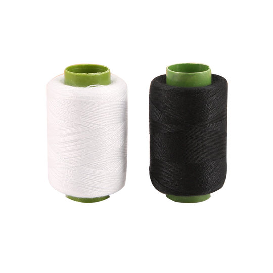 Black and White Sewing Thread - Large Roll Pack for Sewing Purposes