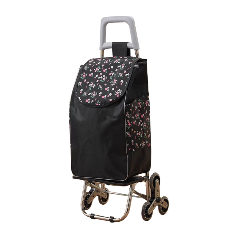 Stainless Steel Folding Shopping Cart - Grocery & Luggage - Tesco one