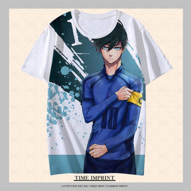 Blue Lock Pain Short -sleeved T -shirt Blue Prison Two -dimensional ...