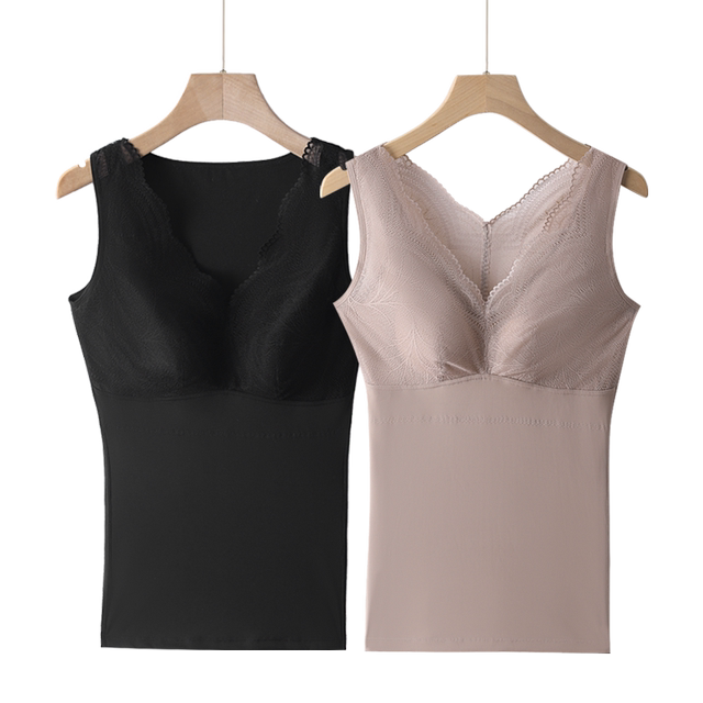 Catman Deye silk silk body warm vest female plus thoracic pads without ...