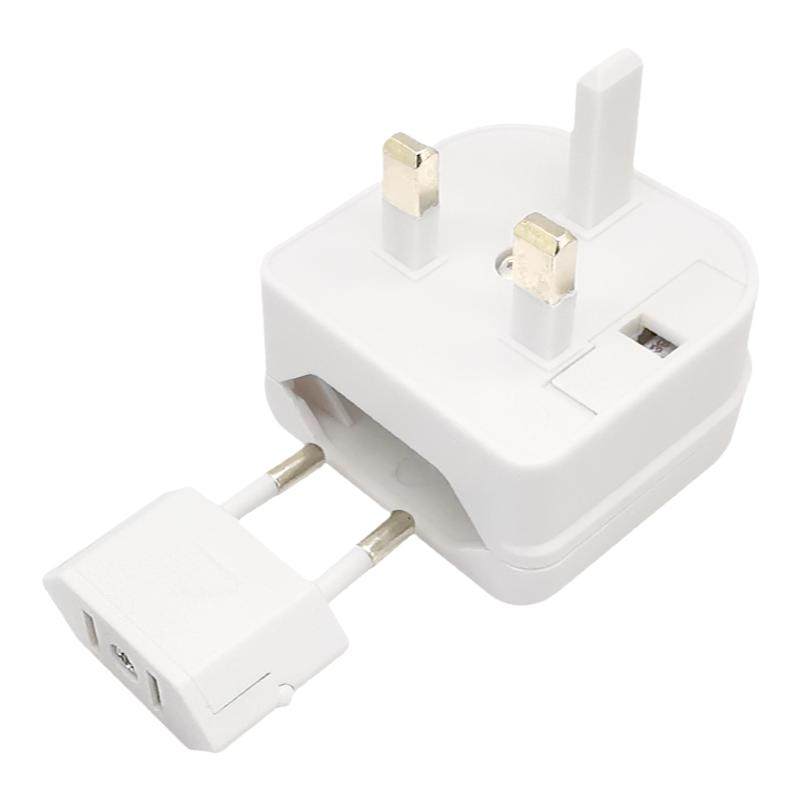 Ubill British to European/US Plug Adapter - 13A Converter Socket with Fuse