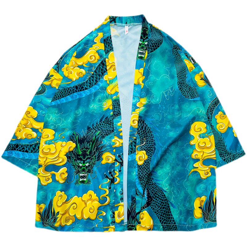 No Dream Chinese Style Men's Sun Protection Jacket - Printed Hanfu Cardigan