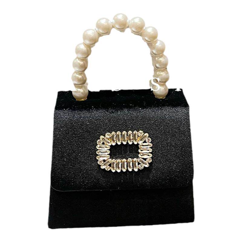 Ugals Velvet Kelly Clutch - Diamond Inlay Small Square Bag