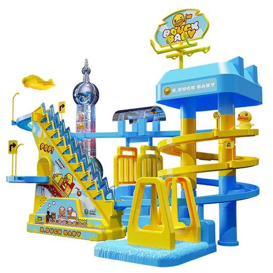 Little Yellow Duck Climbing Stairs - Electric Slide Toy for Children's Play