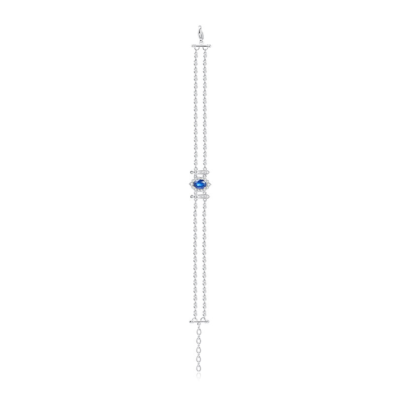 Ciga long Sapphire Zircon Bracelet S925 Silver National Inspection ...