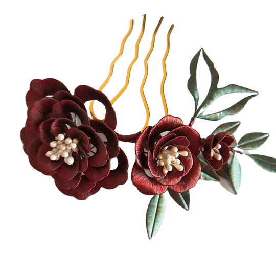 Linxilove Silk Rose Hair Comb - DIY Craft Material