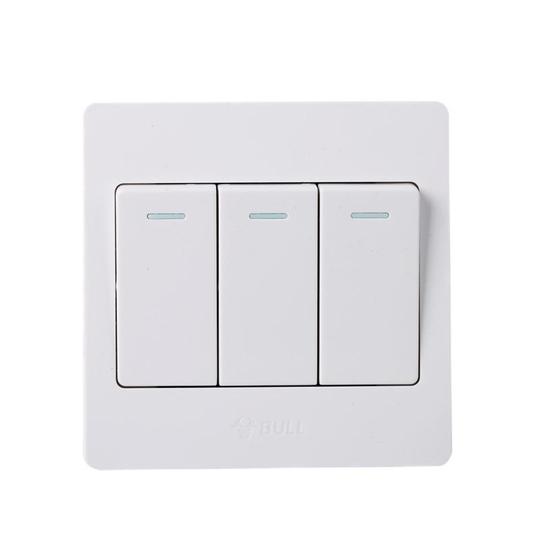 Bull G07 Type 86 3-Gang Single Control Switch - Ivory White