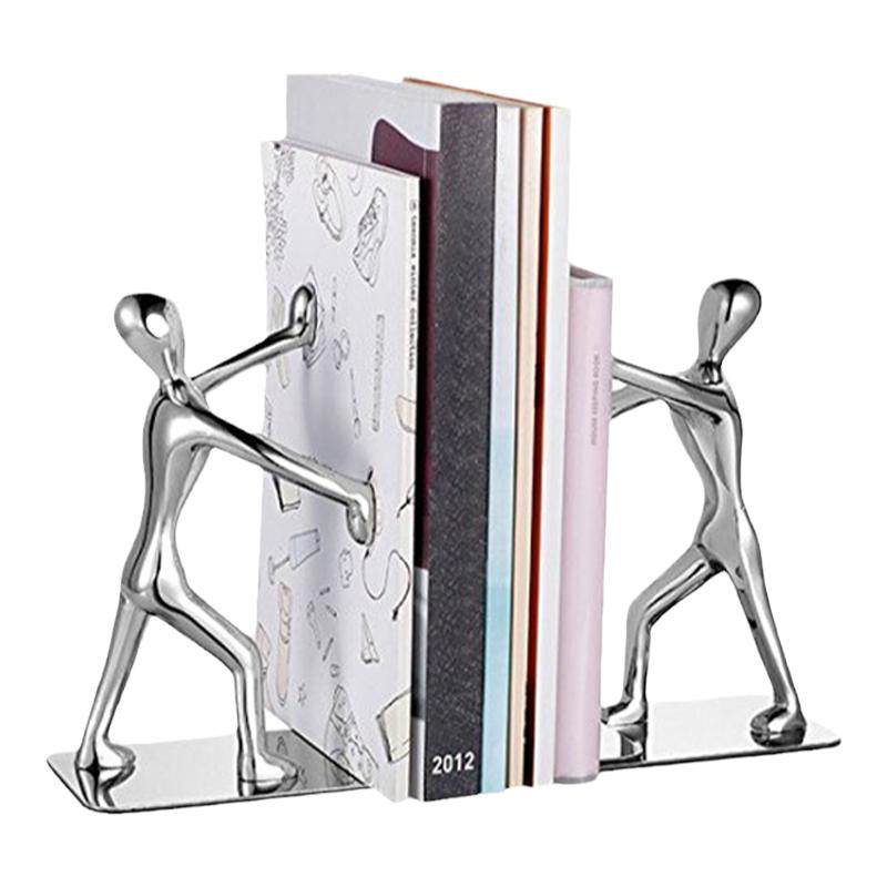 Stainless Steel Book Stand Ins Bookend Book by Bookshelf Hand Push ...