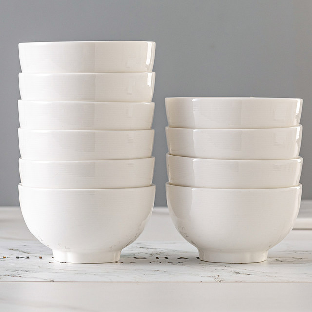 Bowl home set, pure white glaze color rice bowl noodle bowl noodle bowl ...
